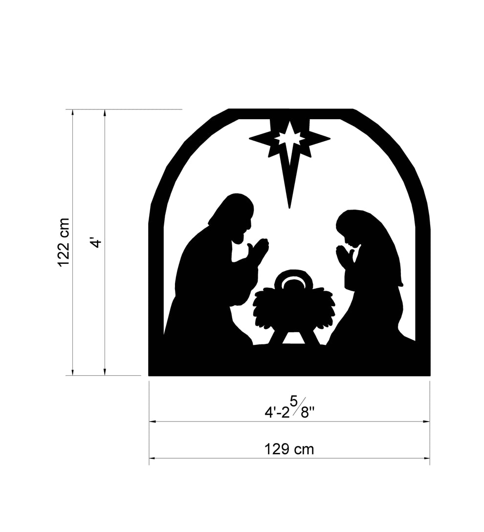 Christmas Nativity Template Printable / Trace And Cut Nativity Silhoue ...